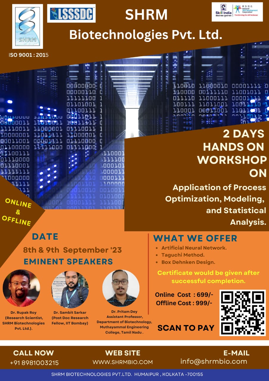 2 Days Hands On Workshop On The Application Of Process Optimization Modeling And Statistical