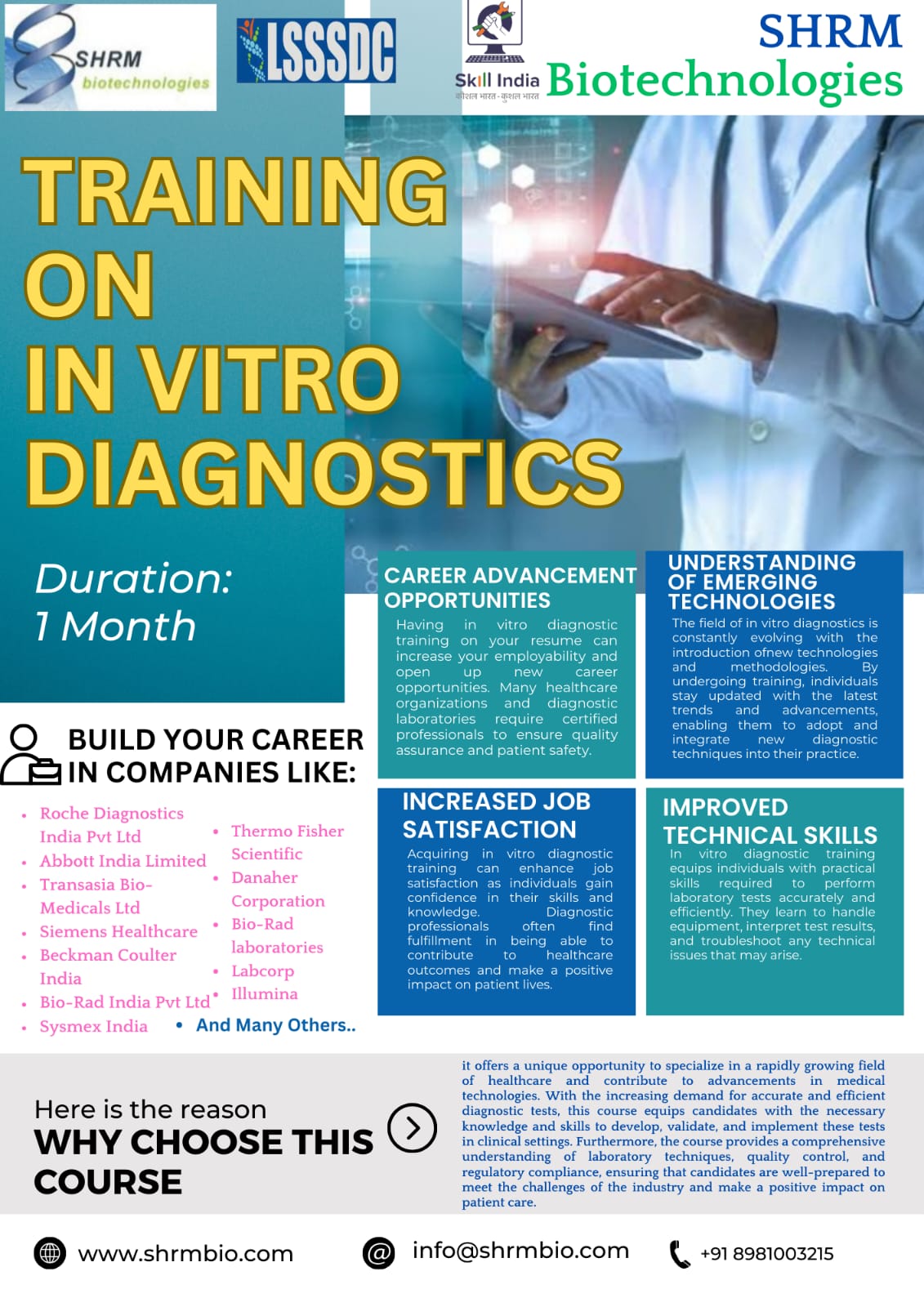 Hands on Training on In Vitro Diagnostics - Shrmbio